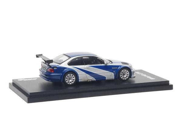 1/64 Almost Real 630140001 BMW M3 E46 GTR NFS Silver w/ Blue Stripes L – Network Shuttle Diecast ...