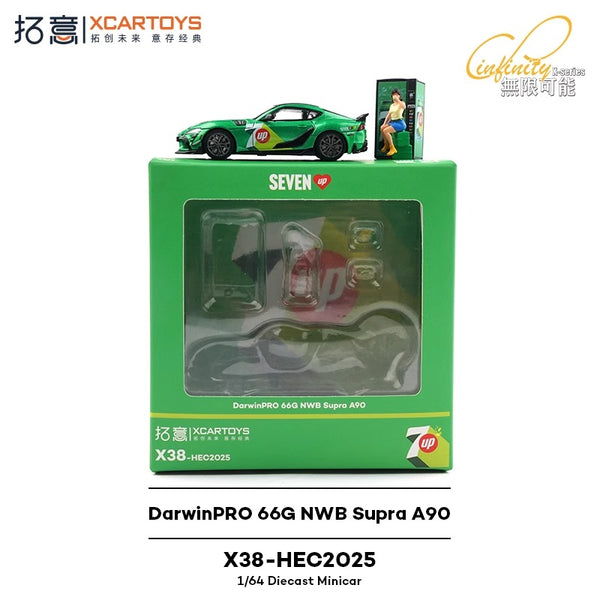 1/64 XCarToys X38-HEC2025 DarwinPro 66G NWB Supra A90 7up – Network Shuttle Diecast Model