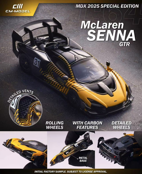 1/64 CM Model CM64-SENNAGTR-MDX25 McLaren Senna GTR MDX 2025 Event Mod – Network Shuttle Diecast ...