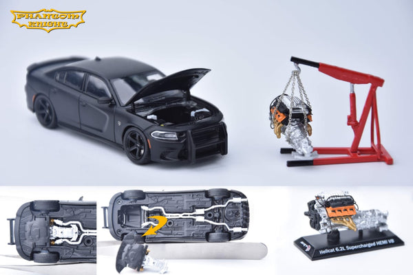 (Pre-Order) 1/64 Phantom Knight PKDCMBK Dodge Charger SRT Hellcat Matt ...
